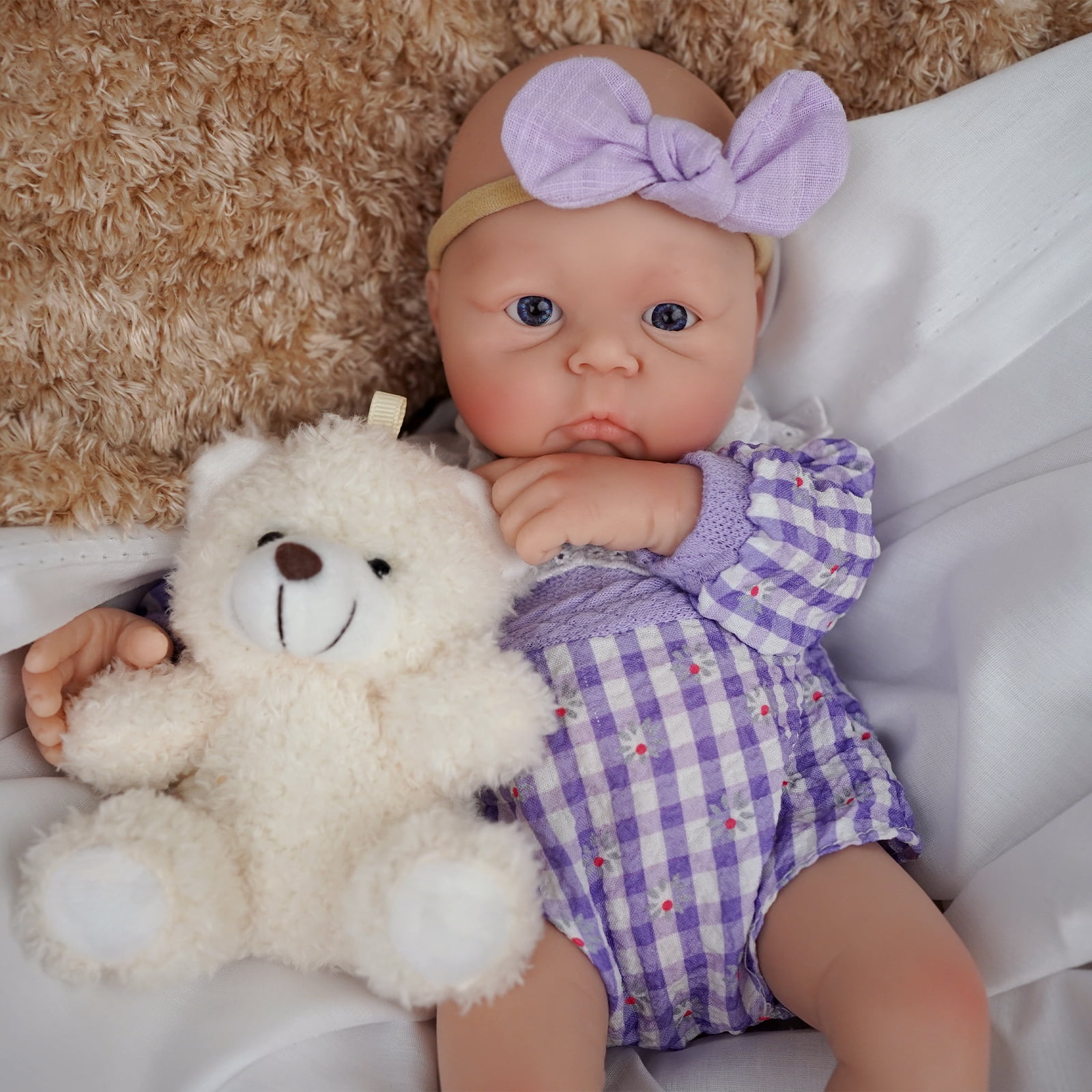 Full Body Silicone Reborn Baby Doll 12 Inch Mini Lifelike Baby Girl ...