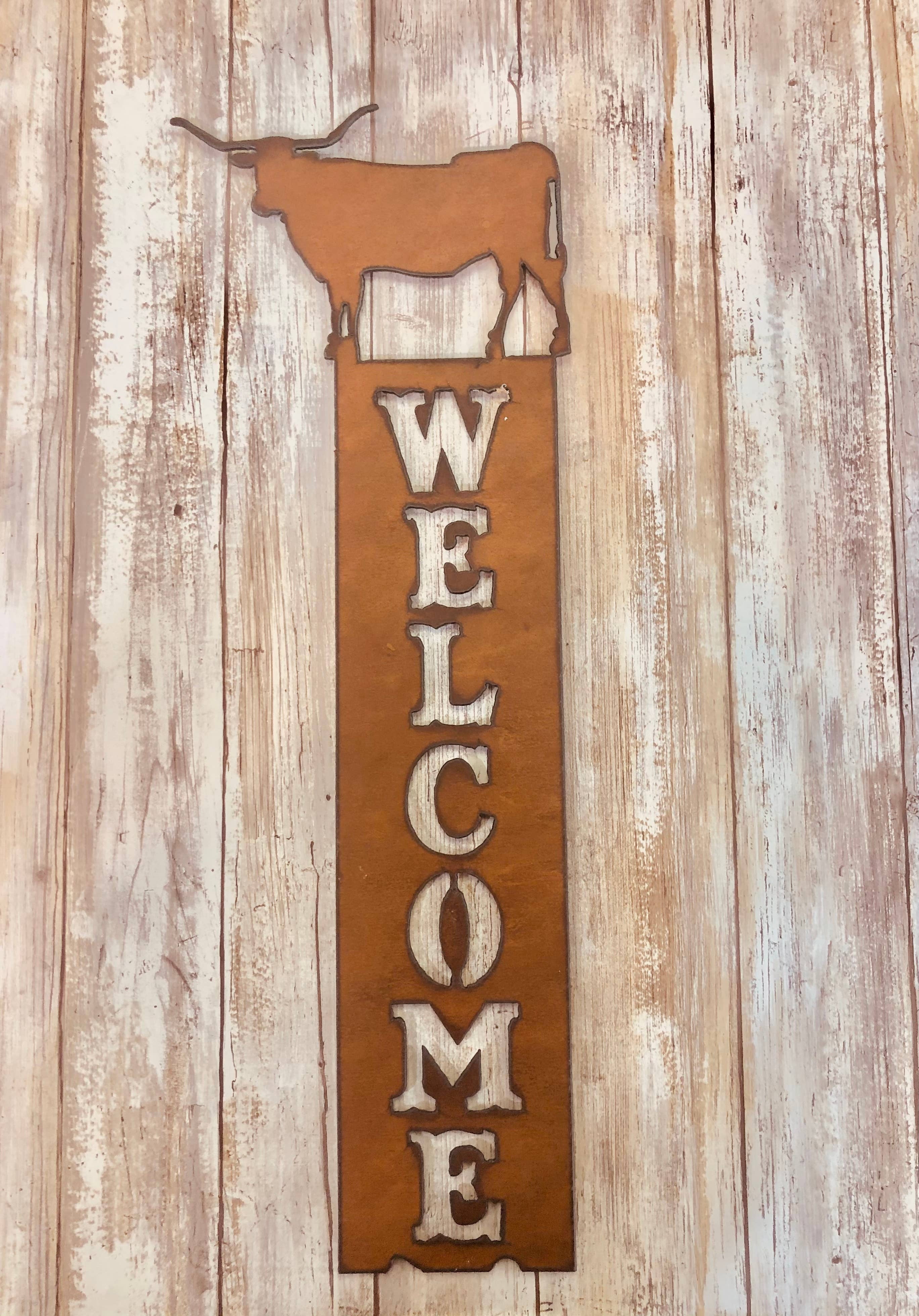 Full Body Steer Western Vertical Welcome Sign - Walmart.com