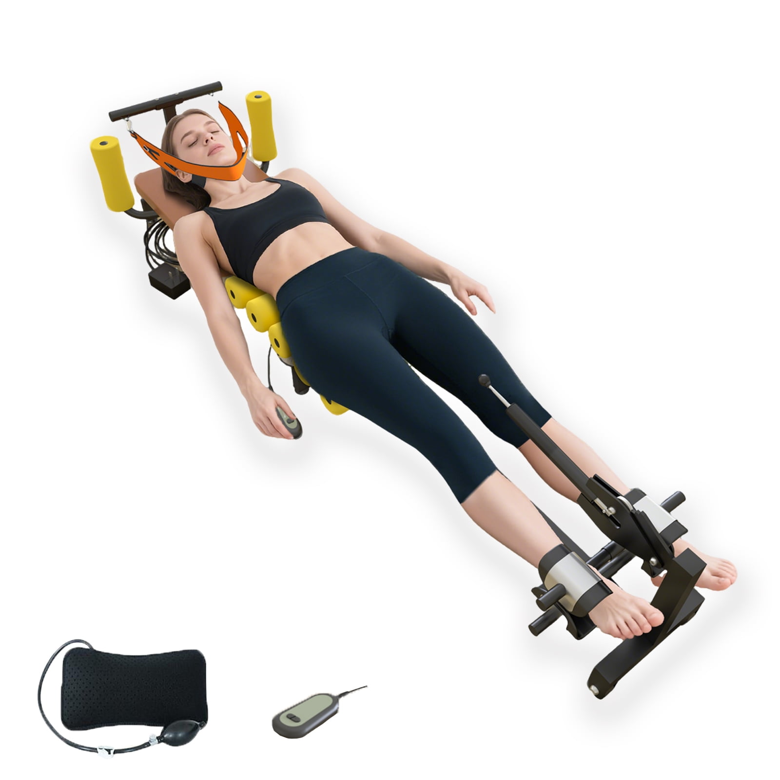 Full Body Traction Table, Cervical and Lumbar Stretching Traction Bench ...