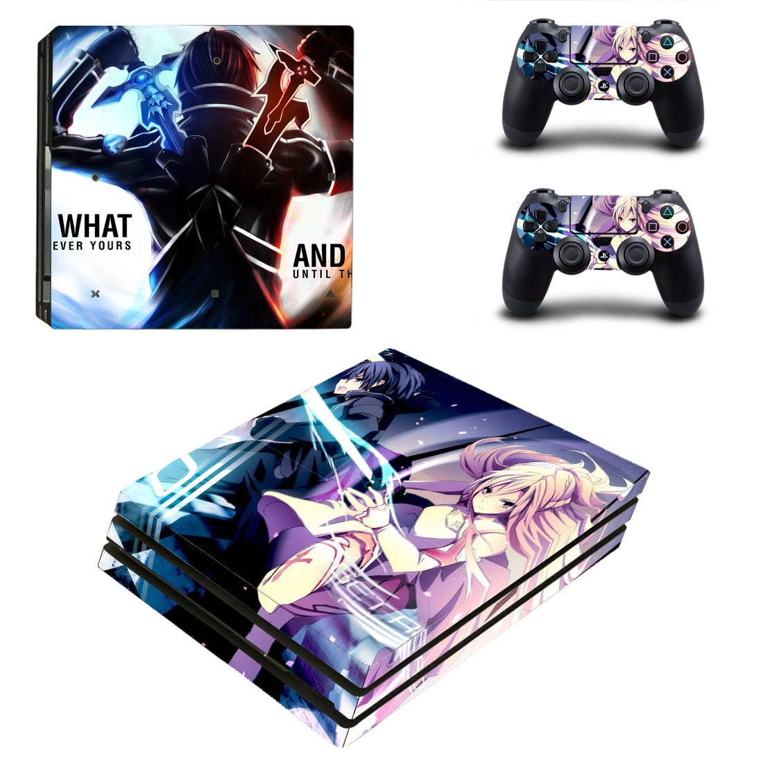 Full Body Vinyl Skin Stickers for PS4 Pro Console and Controllers ...