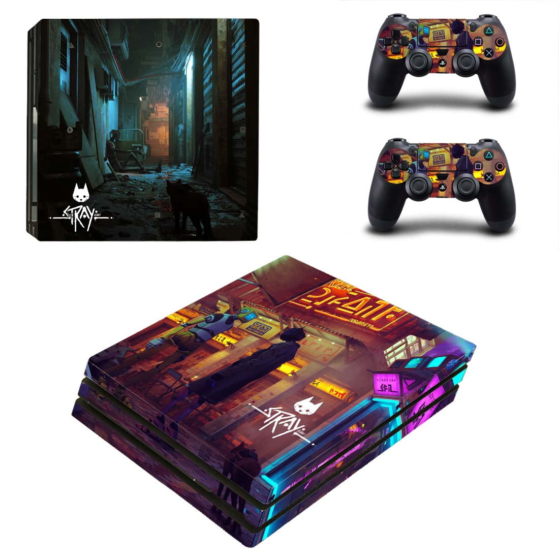 Full Body Vinyl Skin Stickers for PS4 Pro Console and Controllers ...