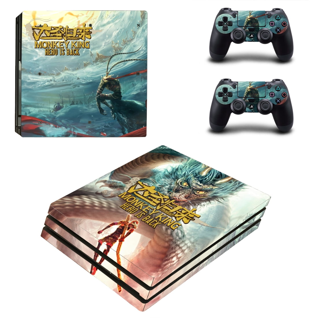 Full Body Vinyl Skin Stickers for PS4 Pro Console and Controllers ...