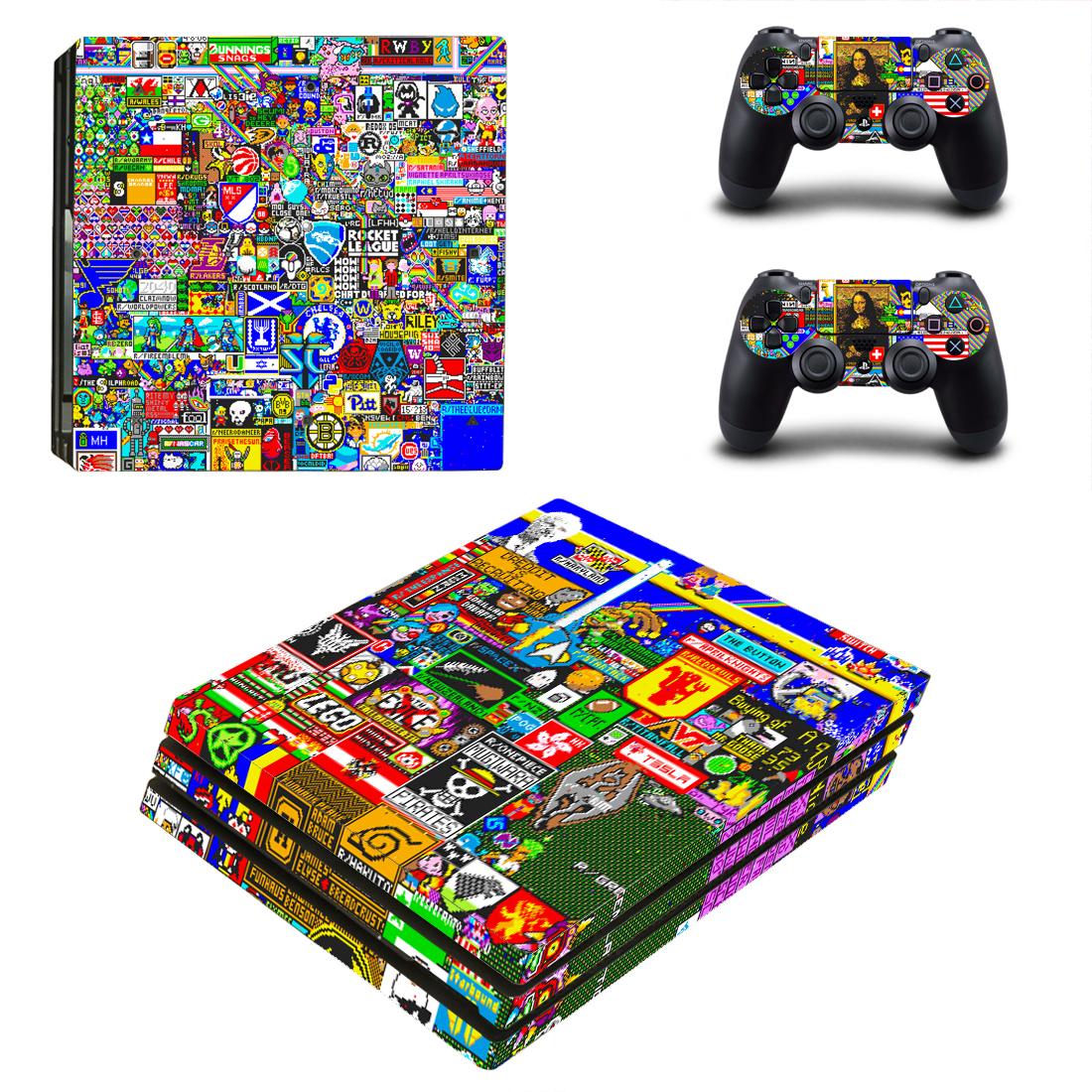 Full Body Vinyl Skin Stickers for PS4 Pro Console and Controllers ...