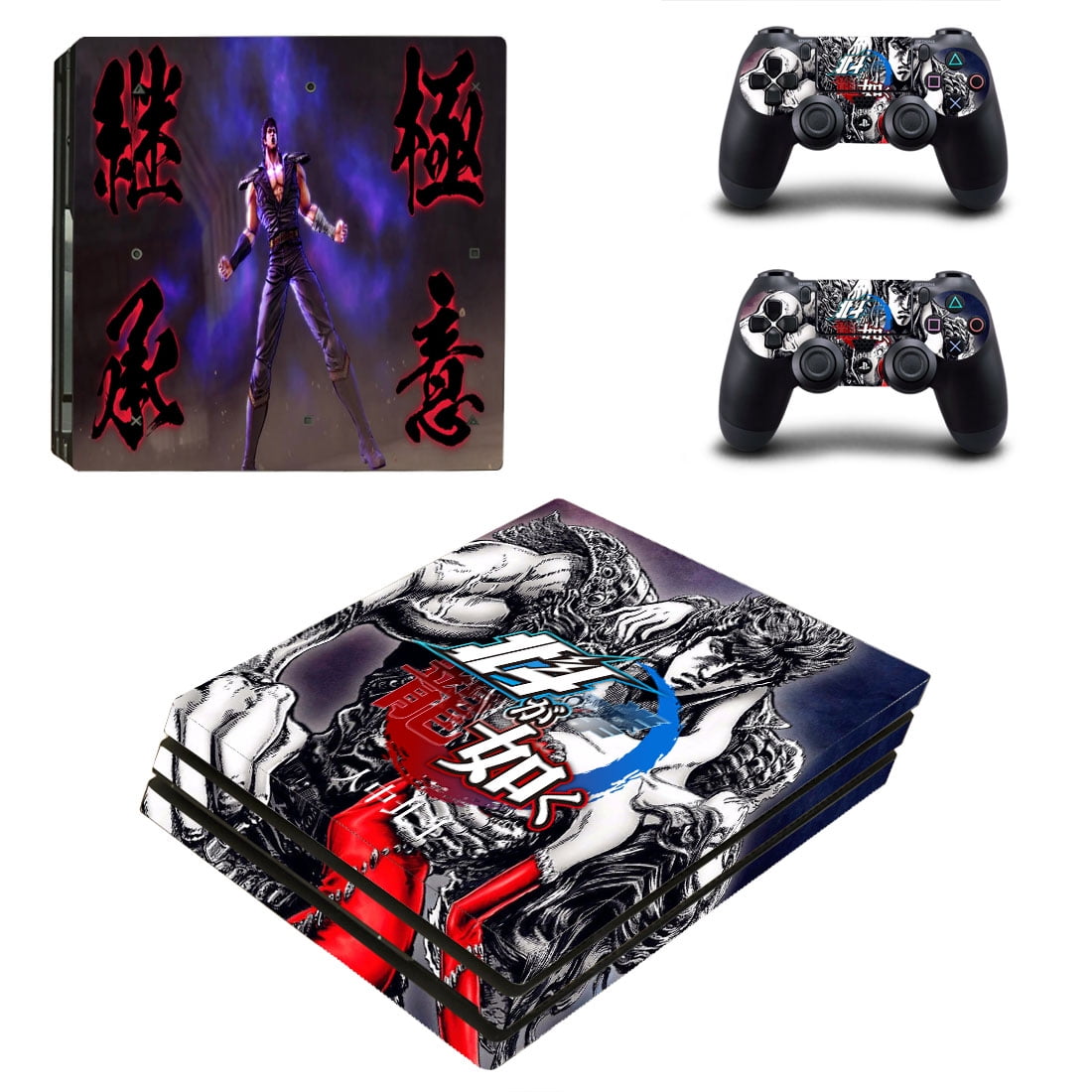 Full Body Vinyl Skin Stickers for PS4 Pro Console and Controllers ...