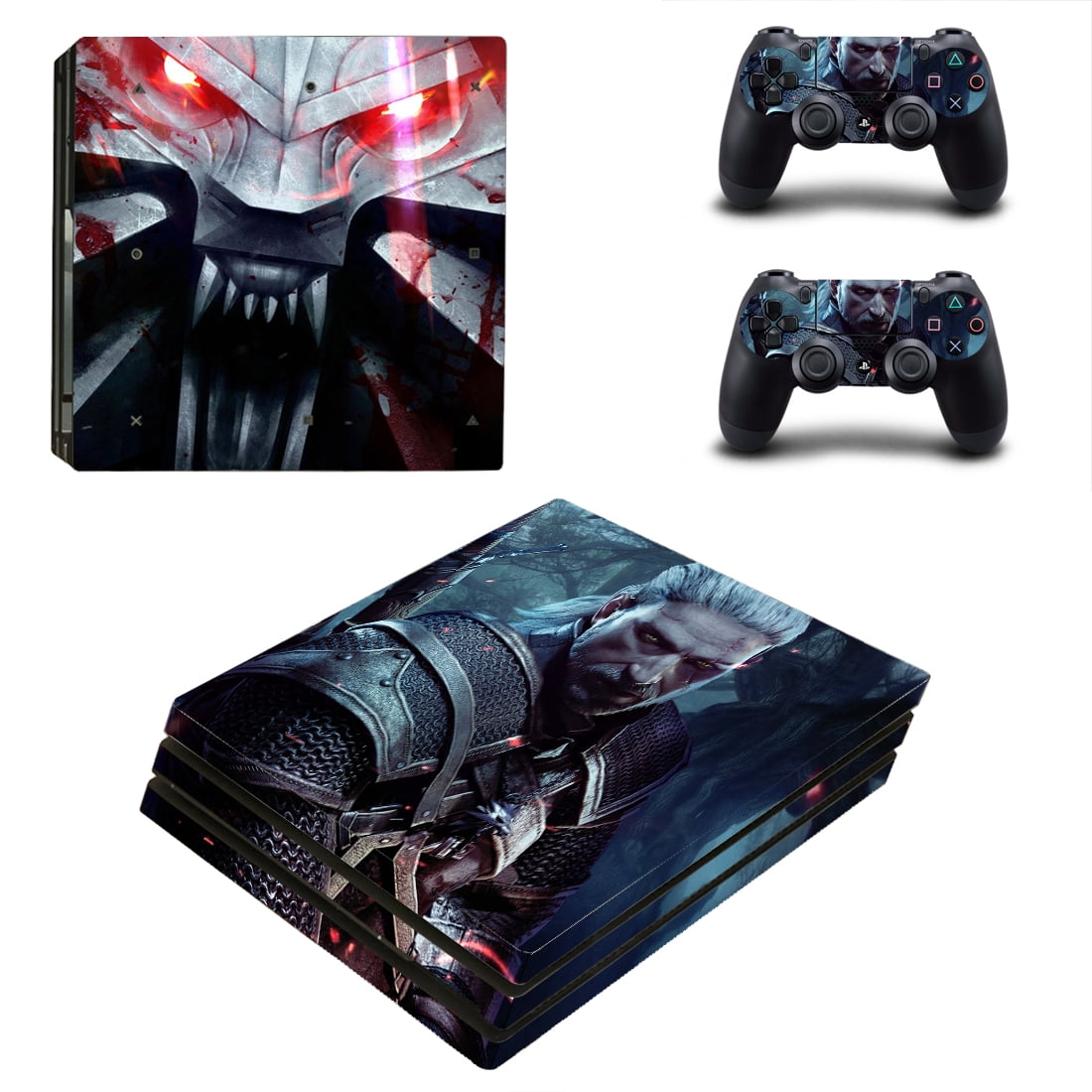 Full Body Vinyl Skin Stickers for PS4 Pro Console and Controllers ...
