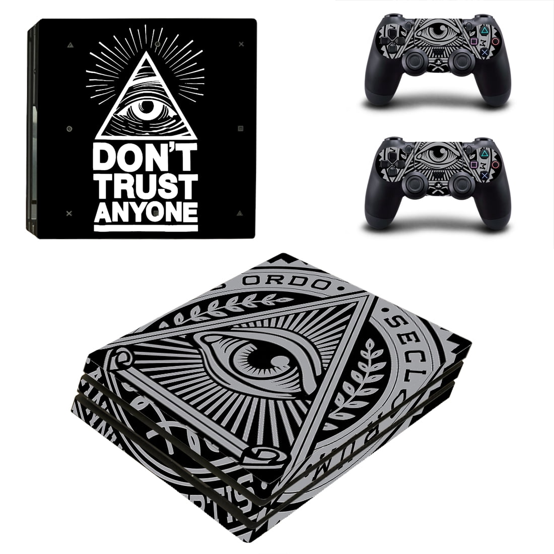 Full Body Vinyl Skin Stickers for PS4 Pro Console and Controllers ...