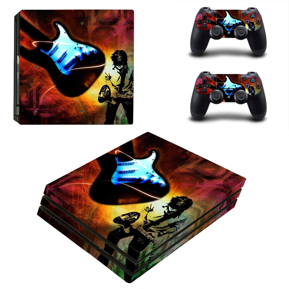 Full Body Vinyl Skin Stickers for PS4 Pro Console and Controllers ...
