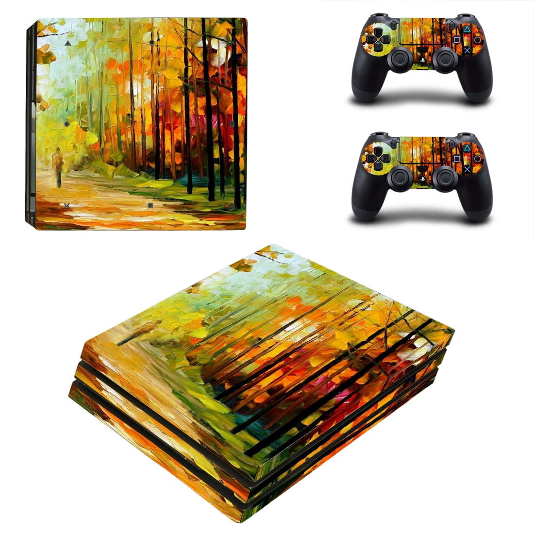 Full Body Vinyl Skin Stickers for PS4 Pro Console and Controllers ...