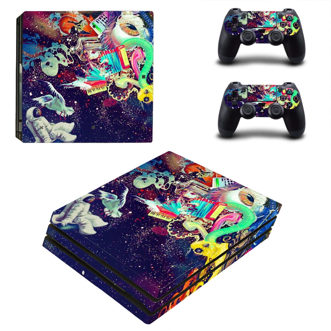 Full Body Vinyl Skin Stickers for PS4 Pro Console and Controllers ...