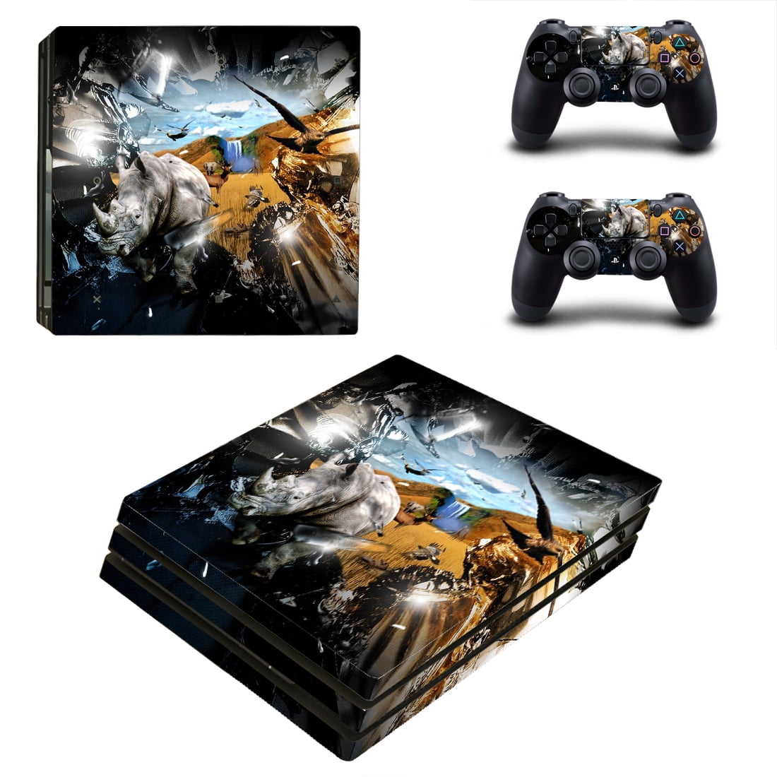 Full Body Vinyl Skin Stickers for PS4 Pro Console and Controllers ...