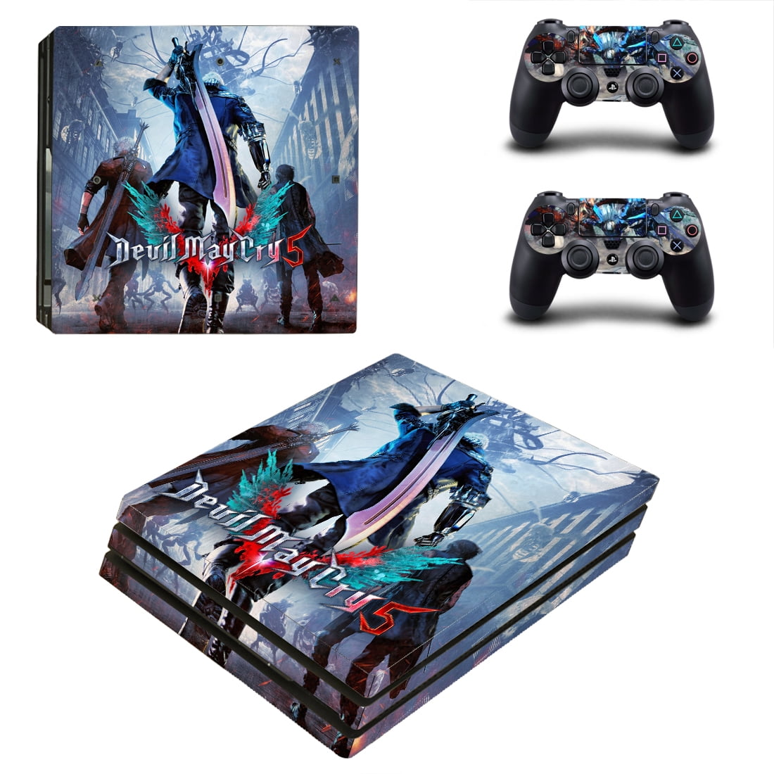 Full Body Vinyl Skin Stickers for PS4 Pro Console and Controllers ...