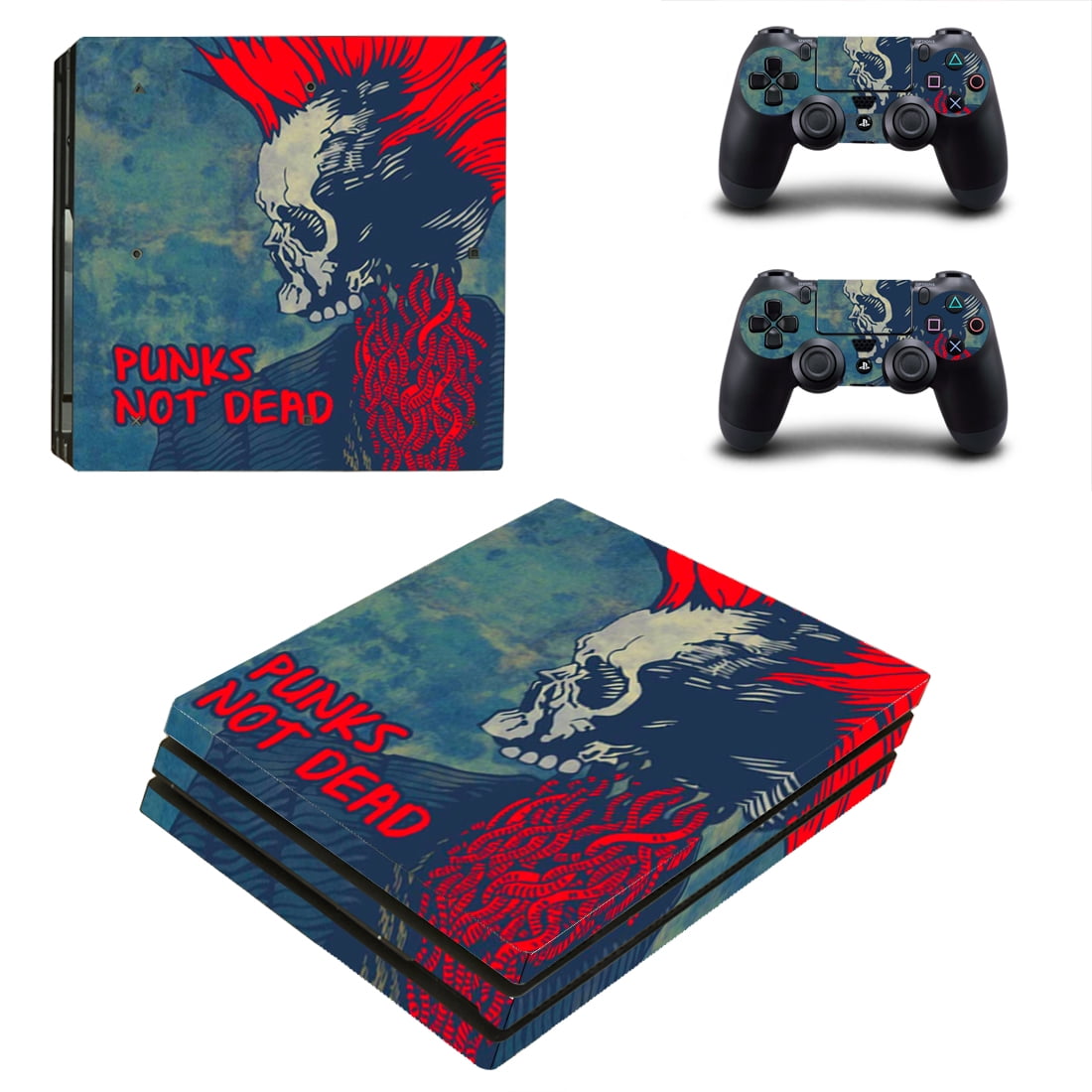 Full Body Vinyl Skin Stickers for PS4 Pro Console and Controllers ...