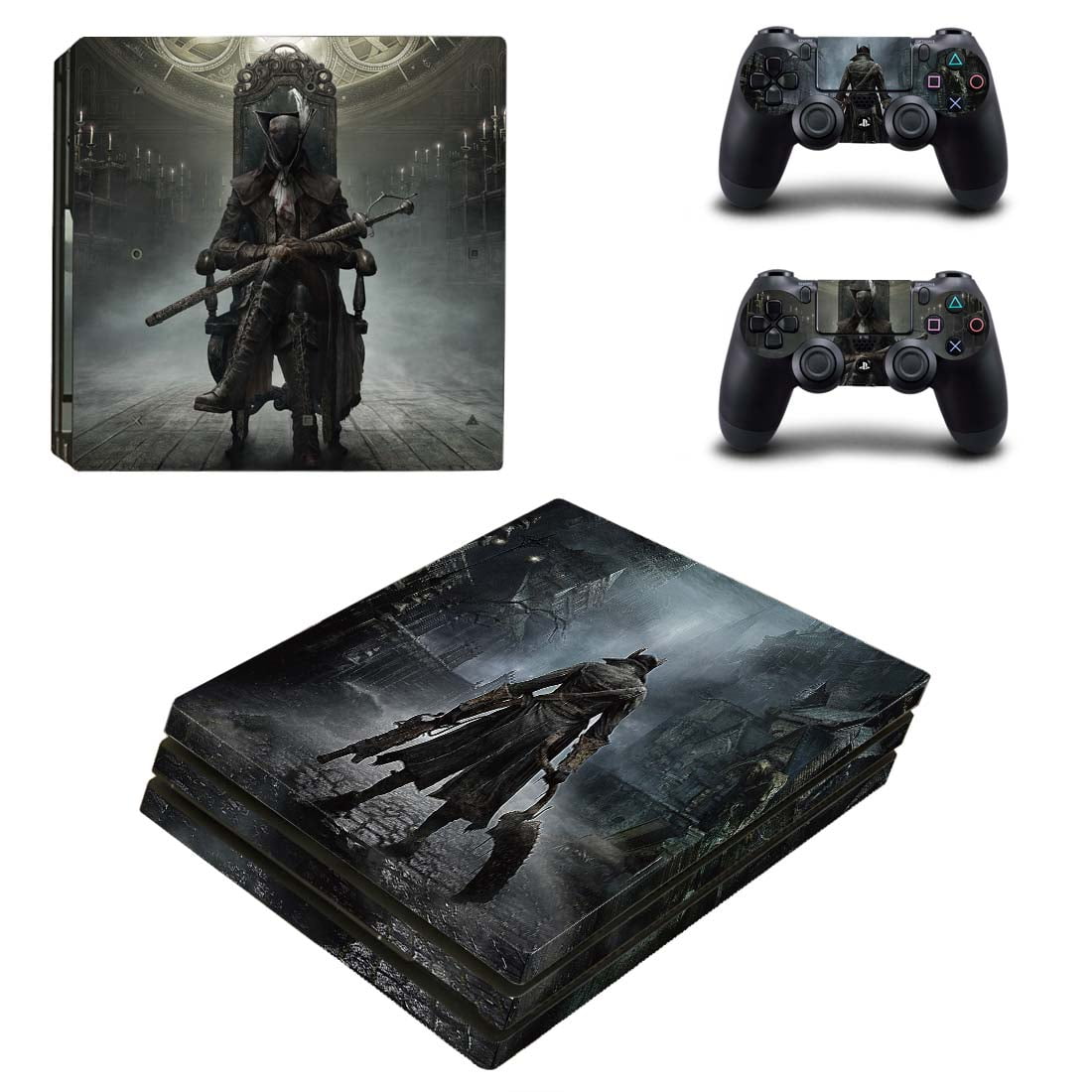 Full Body Vinyl Skin Stickers for PS4 Pro Console and Controllers ...