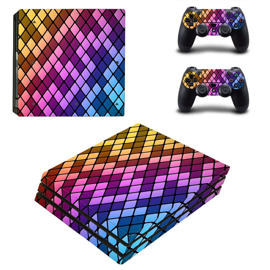 Full Body Vinyl Skin Stickers for PS4 Pro Console and Controllers - Walmart.com