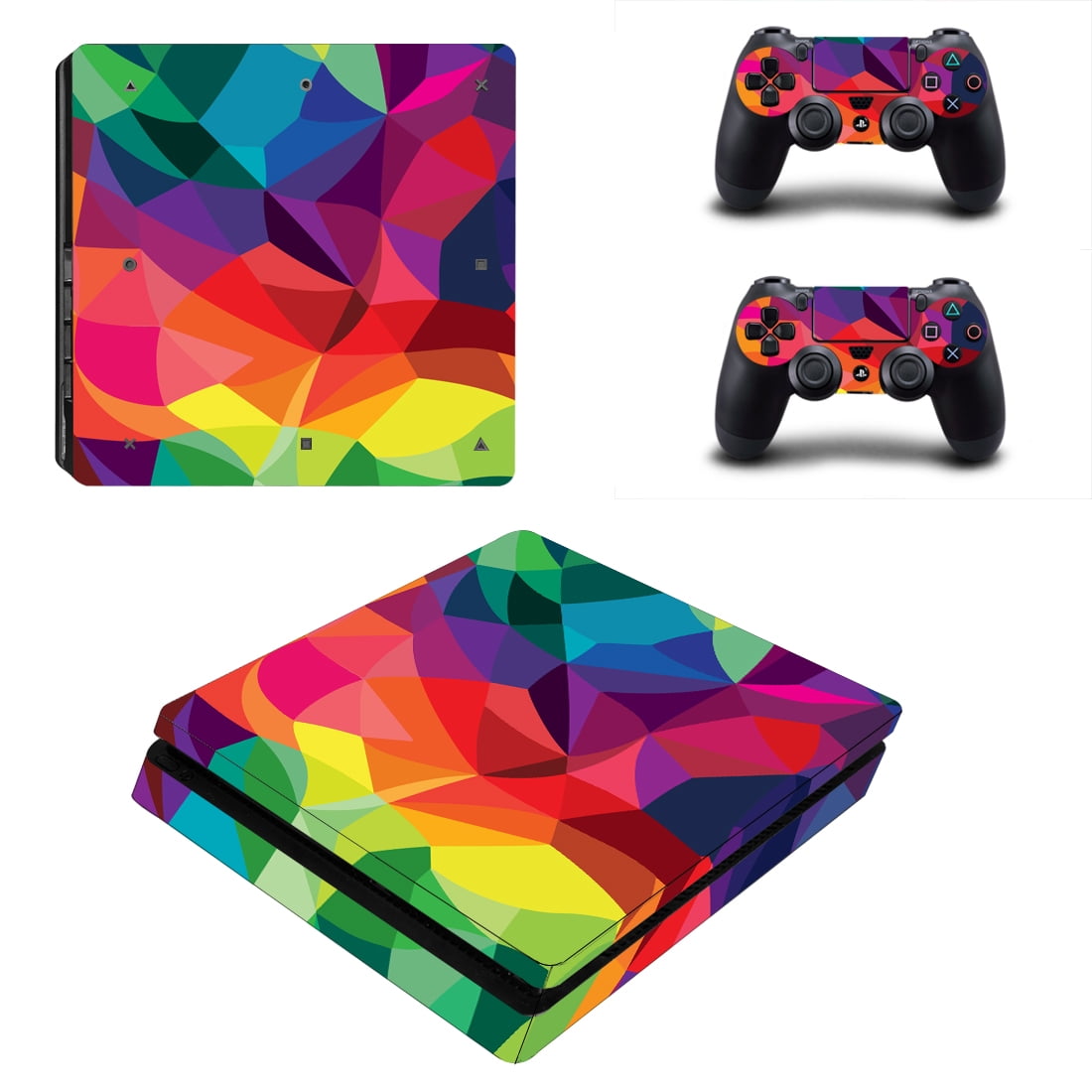 Full Body Vinyl Skin Stickers for PS4 Slim Console and Controllers ...