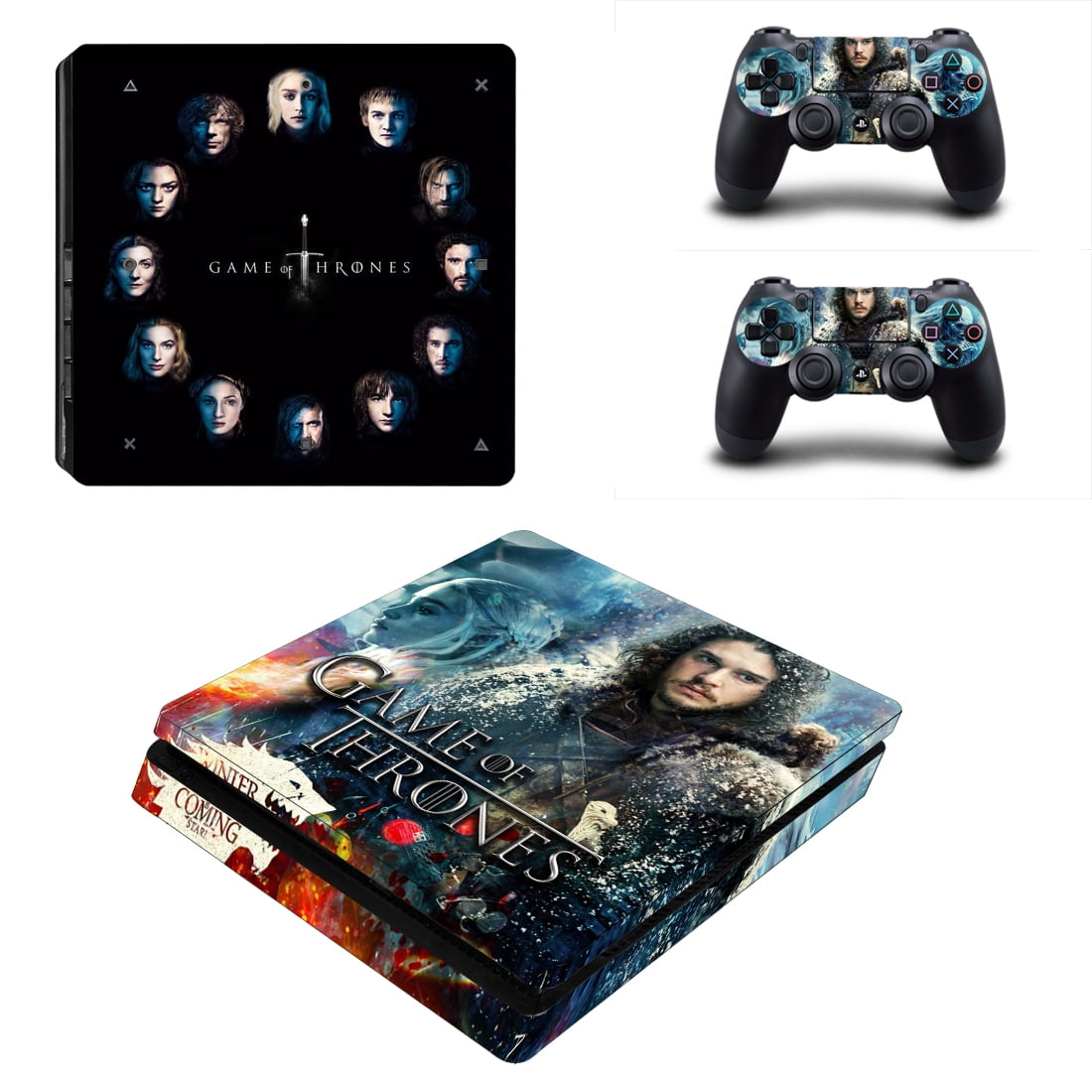Full Body Vinyl Skin Stickers for PS4 Slim Console and Controllers ...