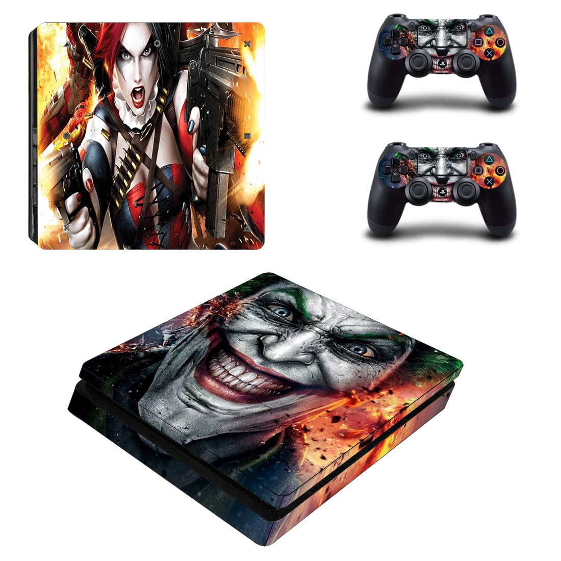 Full Body Vinyl Skin Stickers for PS4 Slim Console and Controllers ...