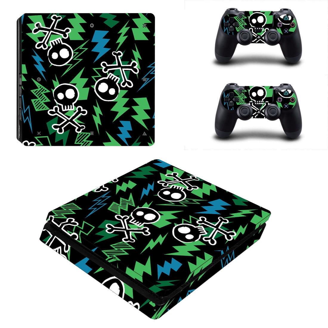 Full Body Vinyl Skin Stickers for PS4 Slim Console and Controllers ...