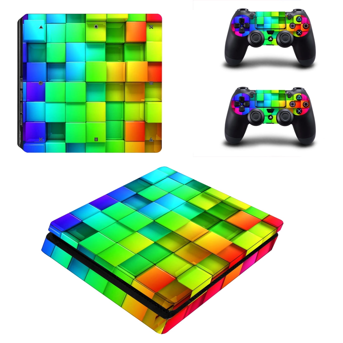 Full Body Vinyl Skin Stickers for PS4 Slim Console and Controllers ...