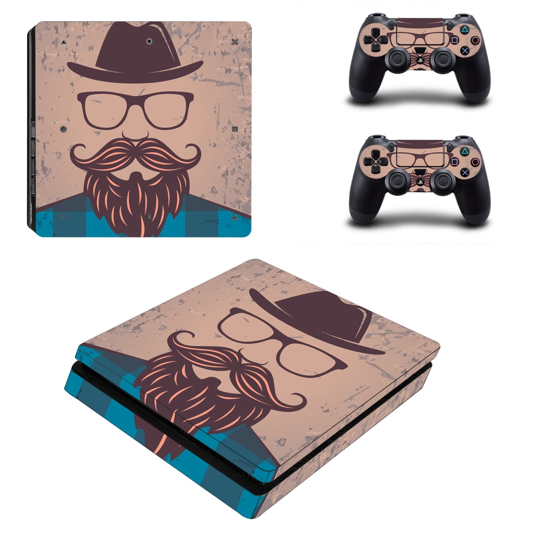 Full Body Vinyl Skin Stickers for PS4 Slim Console and Controllers ...