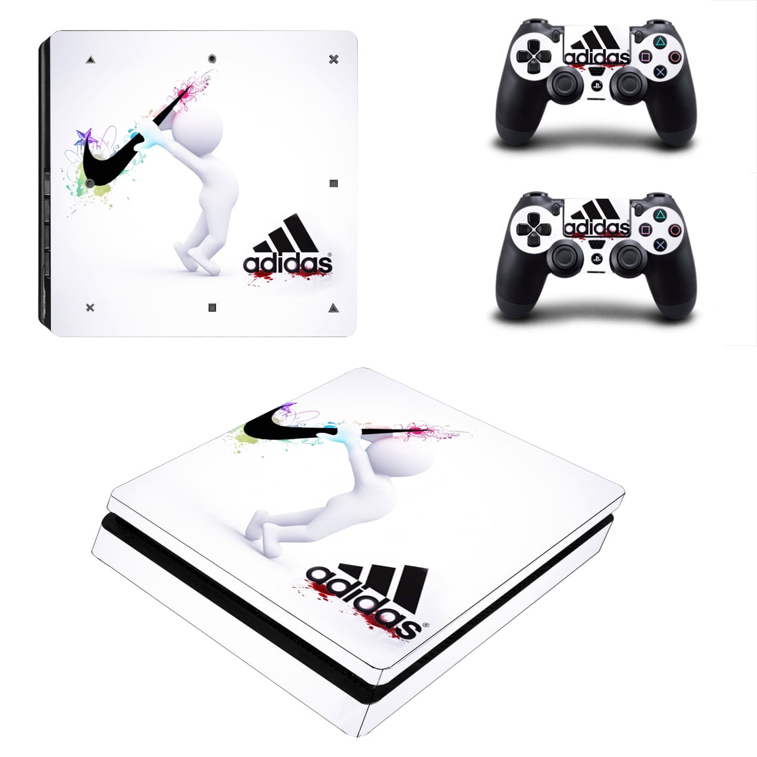 Full Body Vinyl Skin Stickers for PS4 Slim Console and Controllers ...