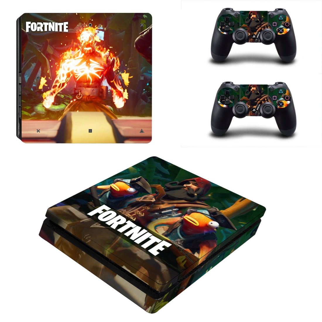 Full Body Vinyl Skin Stickers for PS4 Slim Console and Controllers ...