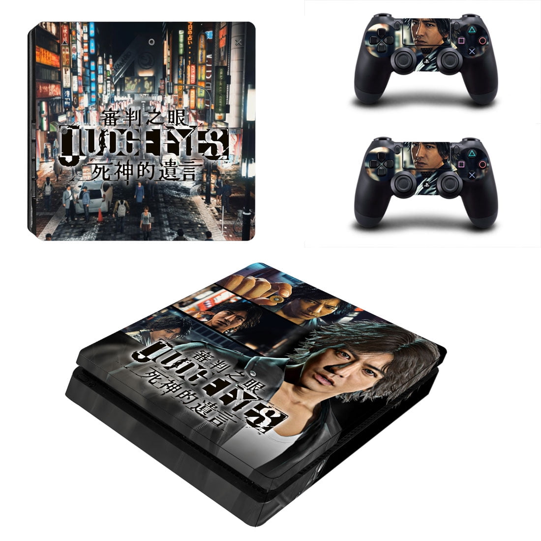 Full Body Vinyl Skin Stickers for PS4 Slim Console and Controllers ...