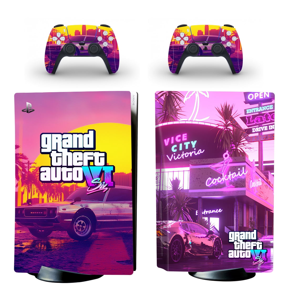 Full Body Vinyl Skin Stickers for PS5 Disc Edition Console and ...