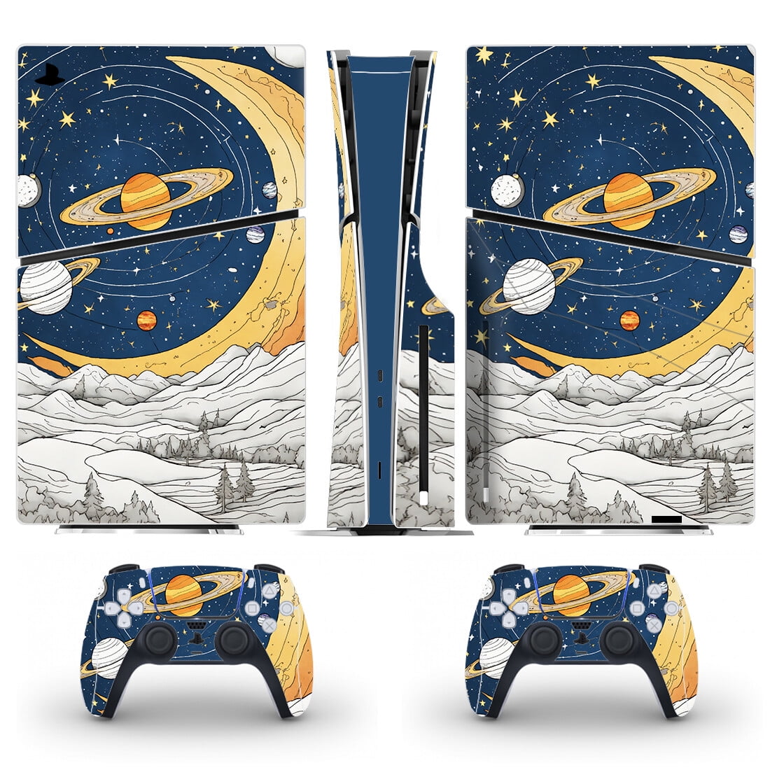 Full Body Vinyl Skin Stickers for PS5 Slim Disc Edition Console and ...