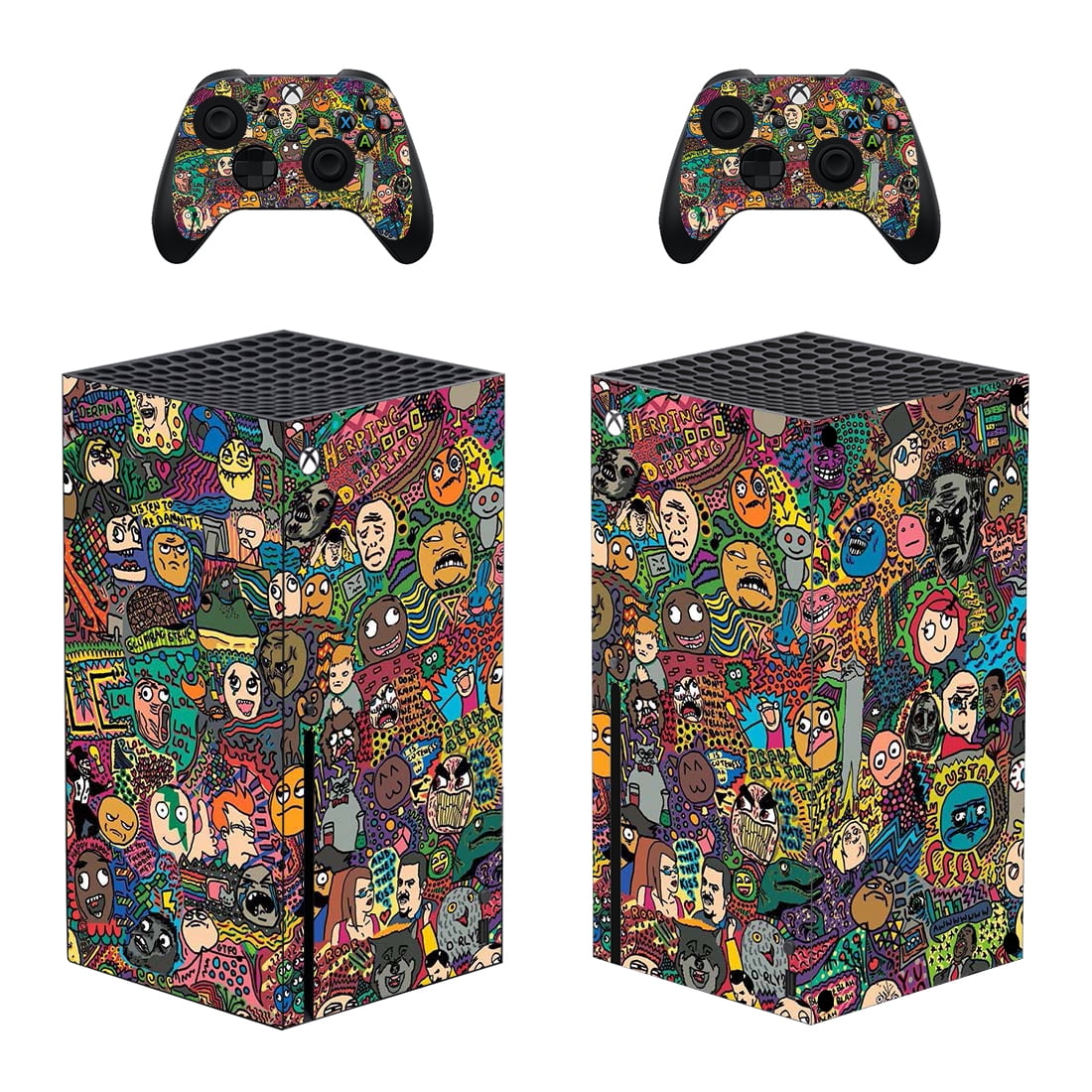 Full Body Vinyl Skin Stickers for Xbox Series X Console and Controllers ...