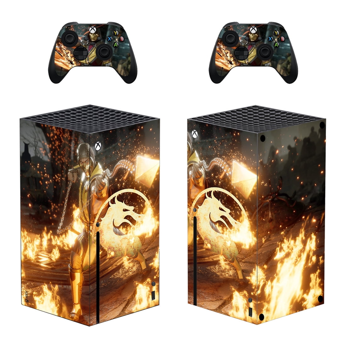 Full Body Vinyl Skin Stickers for Xbox Series X Console and Controllers ...