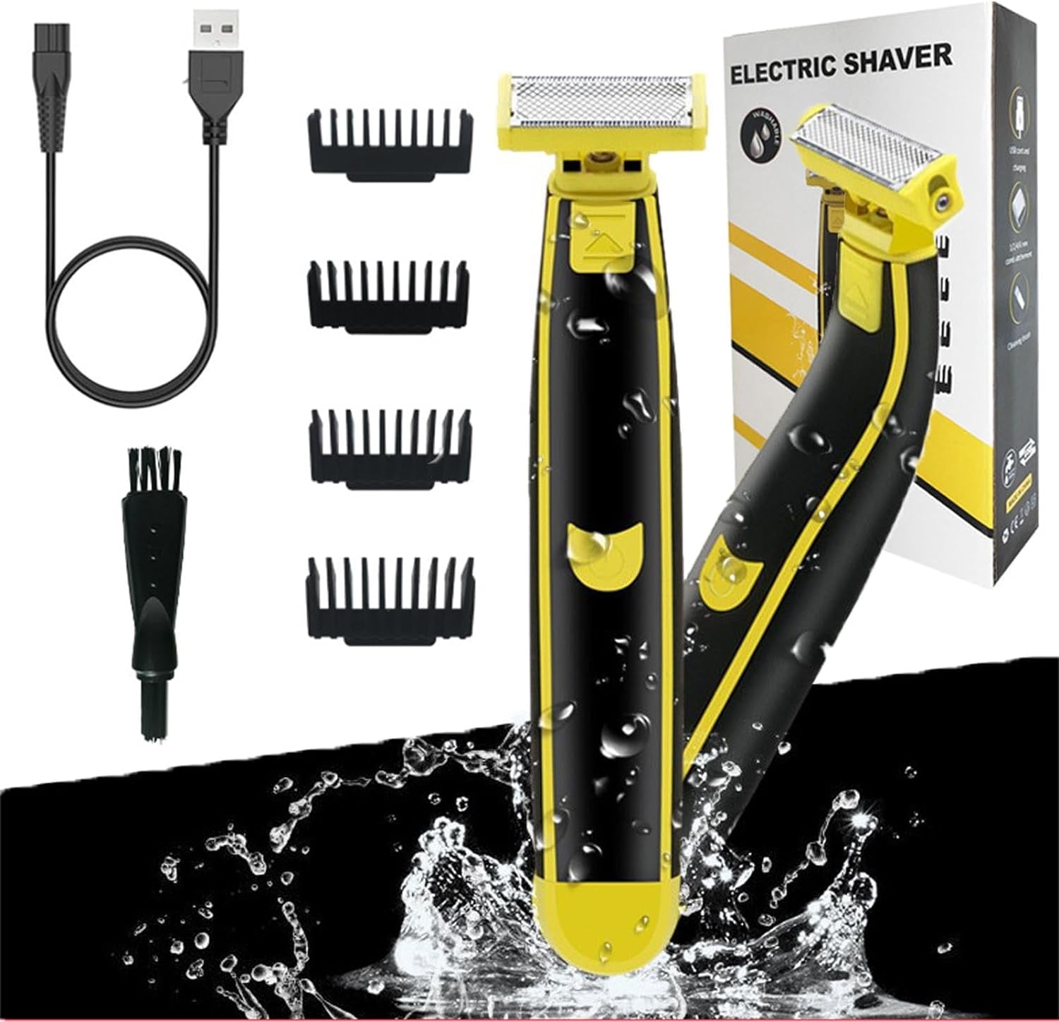 Full Body Washed Wet and Dry Shaver, Men's Electric Shaver Full Body ...