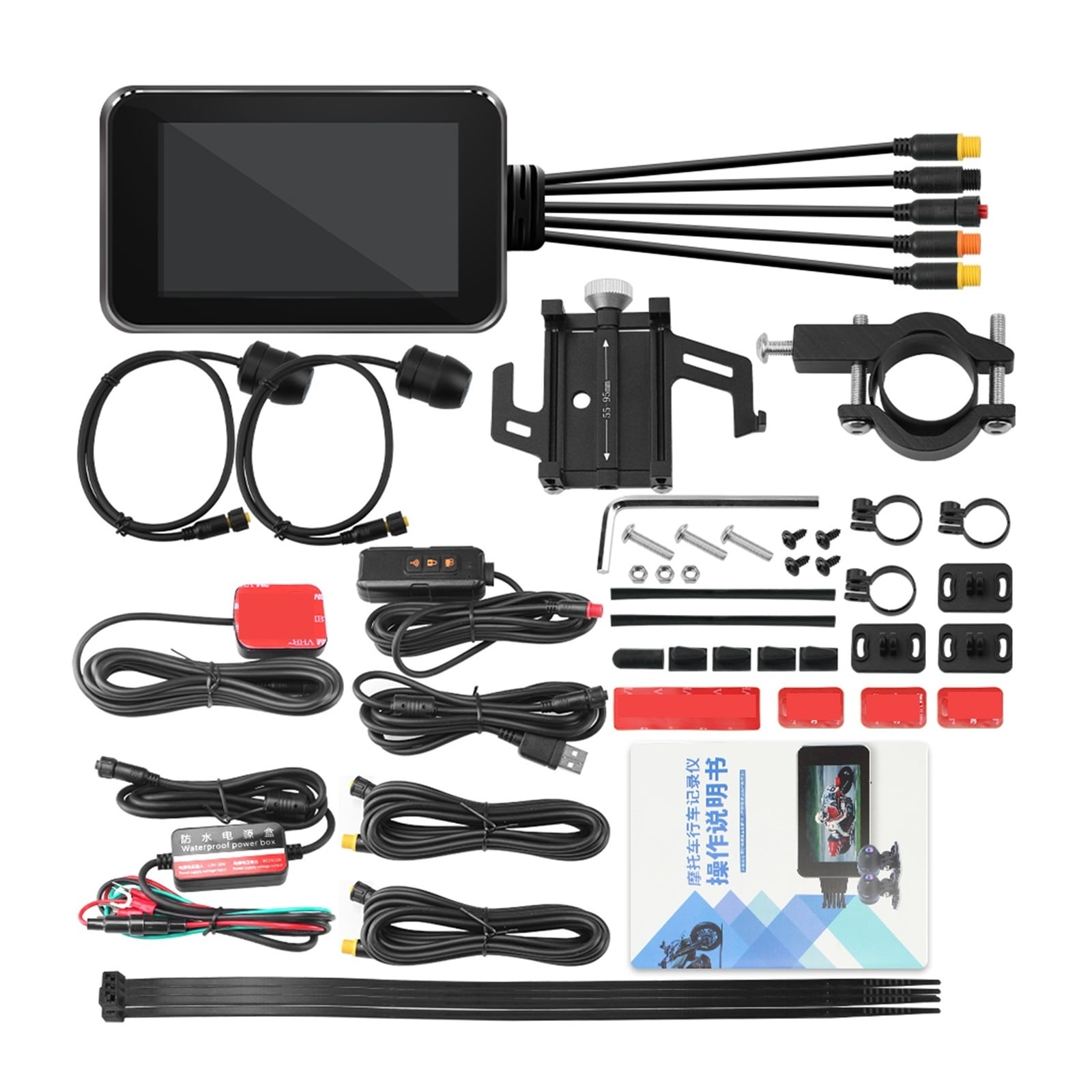 Full Body Waterproof Motorcycle DVR Dash Cam 1080P FHD Front Rear View ...