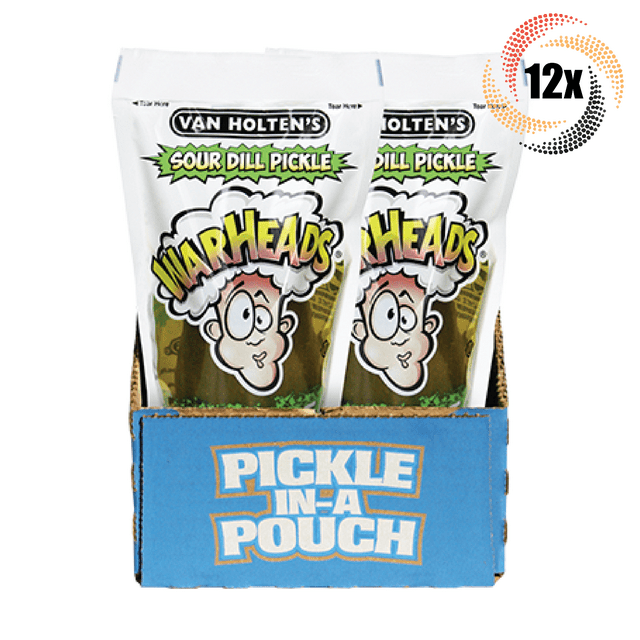 Full Box 12x Pouches Van Holten's Warheads Sour Jumbo Dill Pickle In Pouch | 5oz - Walmart.com