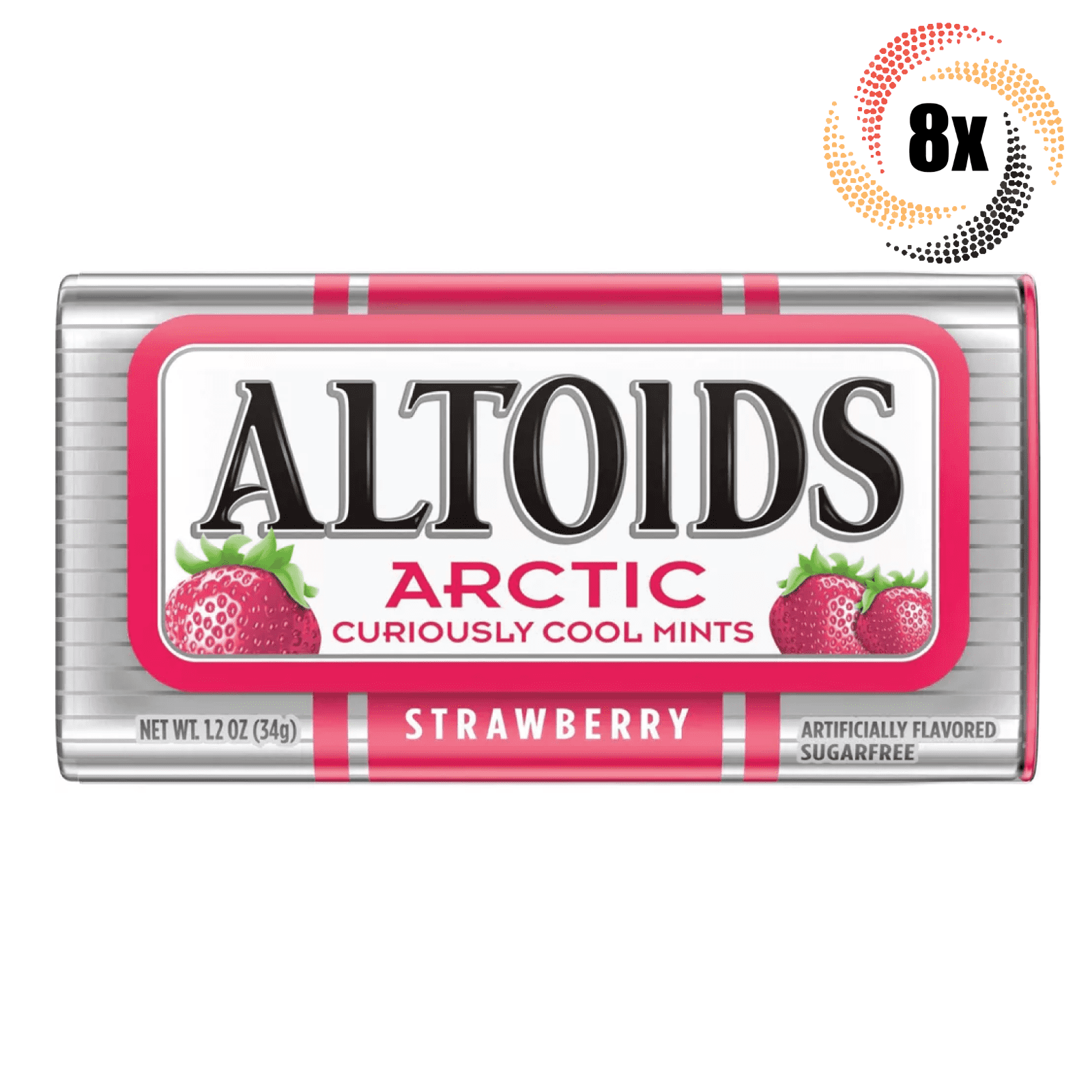 Full Box 8x Tins Altoids Arctic Strawberry Mint | 50 Per Tin | Fast ...