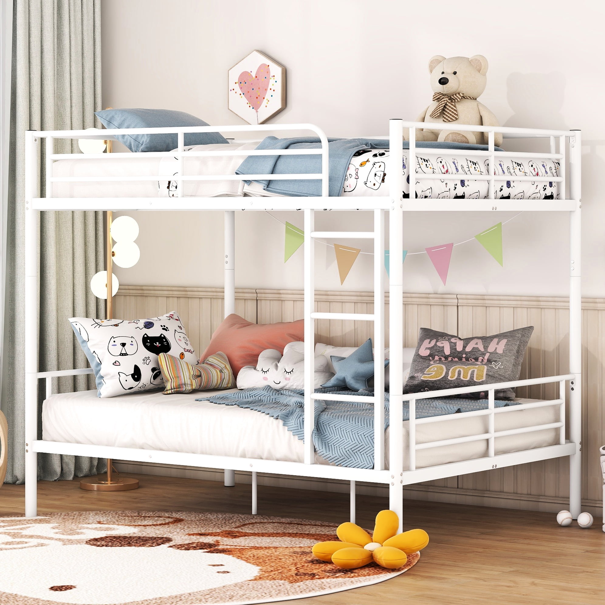 Full Over Bunk Bed, White - Sleek Appearance, Construction, Easy ...