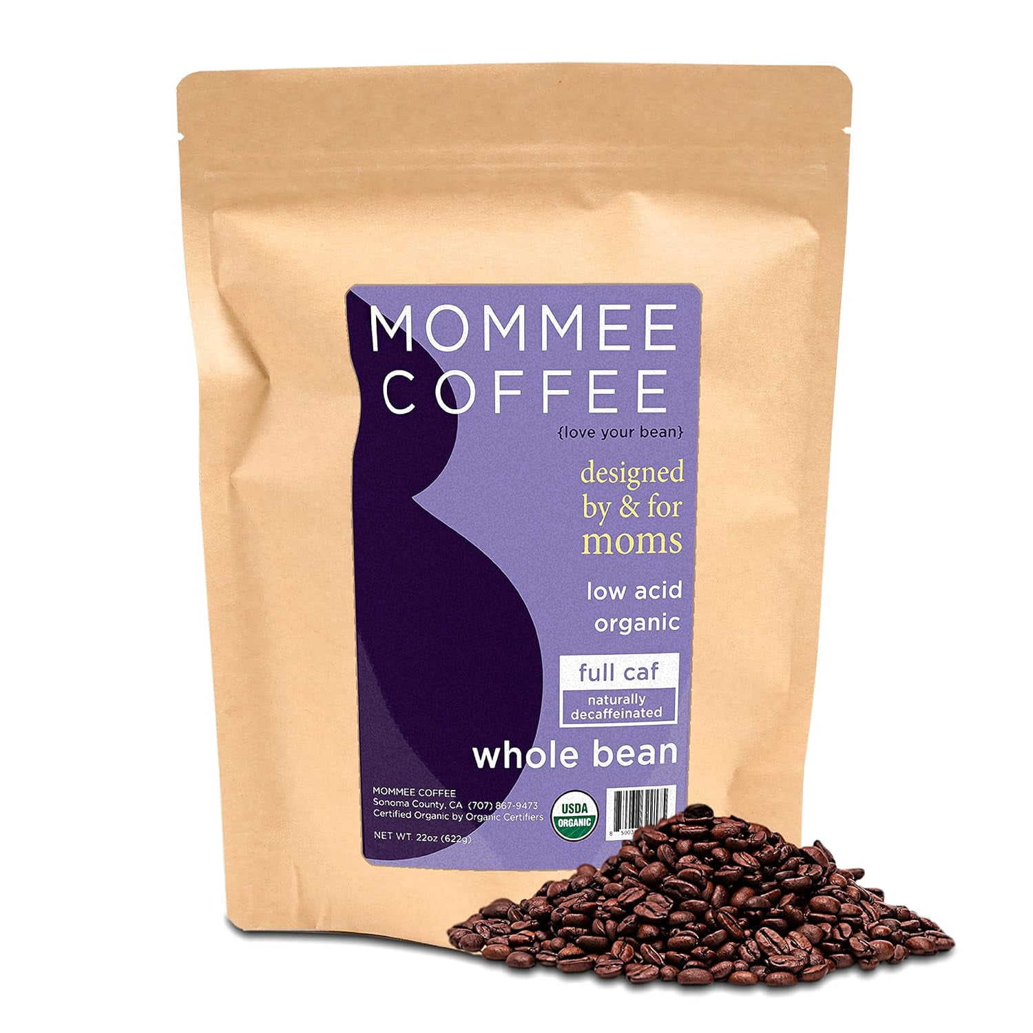 Full Caf | Low Acid, Organic, Fair Trade, Water Processed | Whole Bean ...