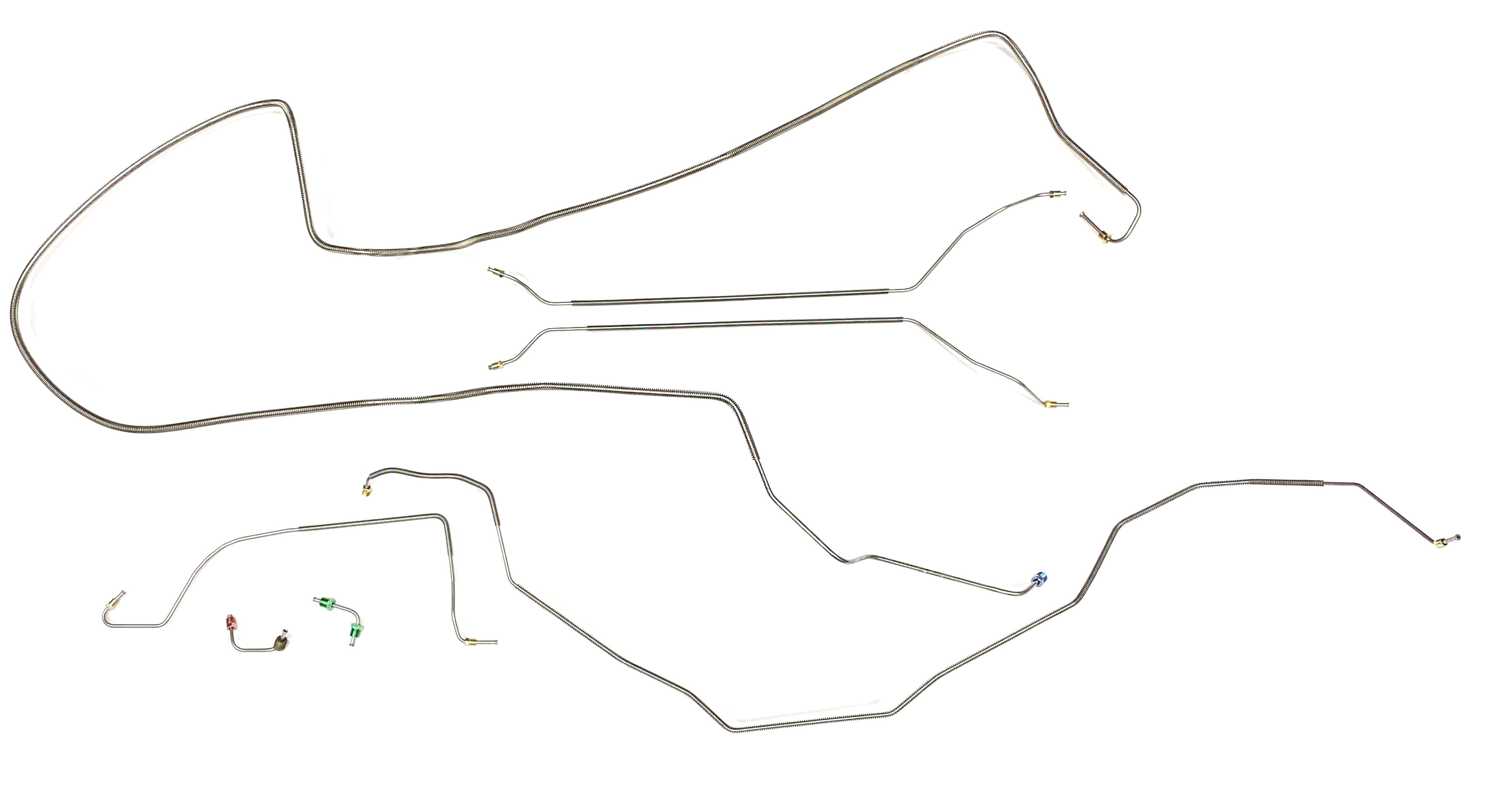Full Car Brake Line Kit - Fits 64-67 Chevelle/Malibu Convertible & El ...