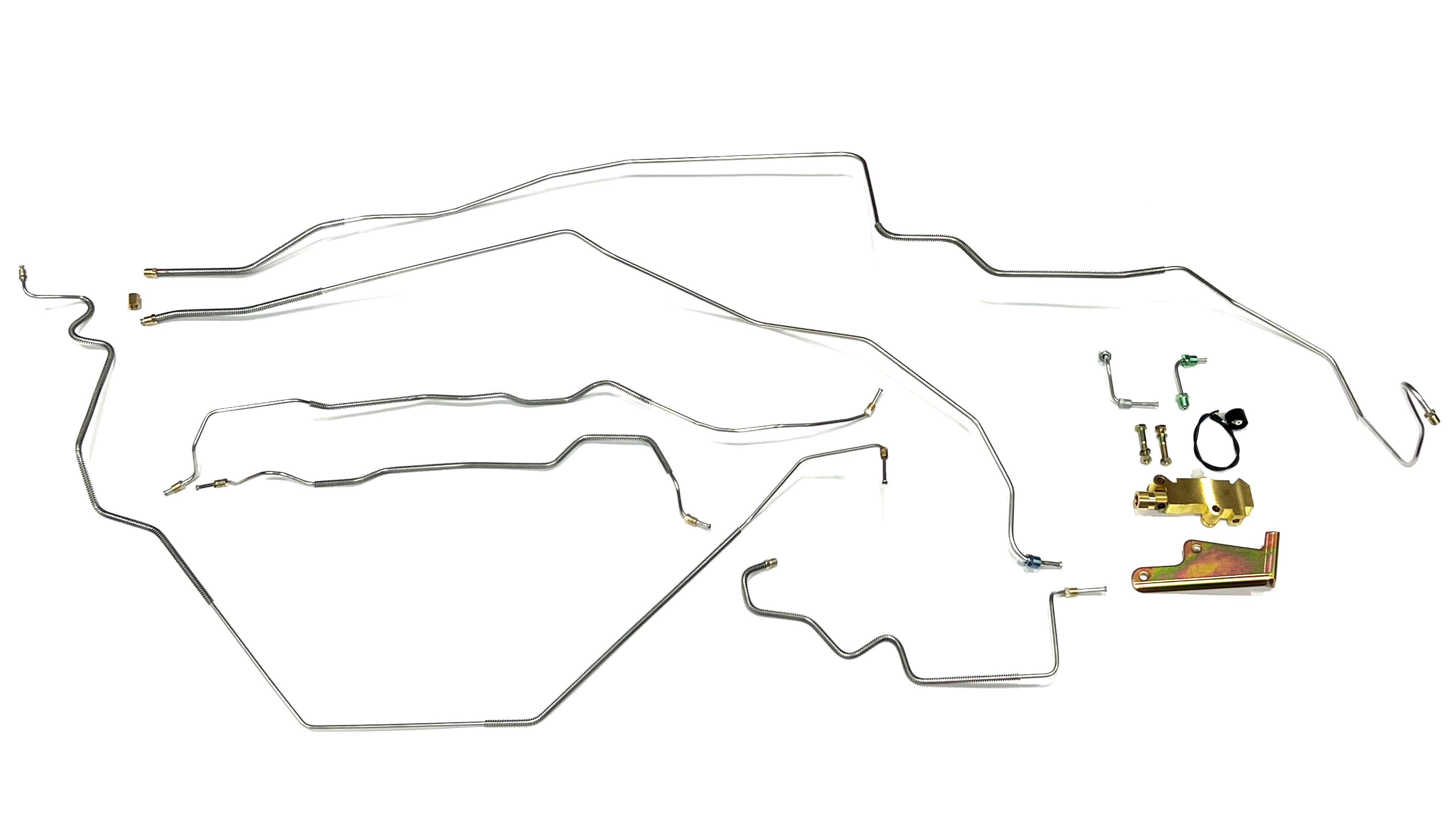 Full Car Brake Line Kit - Fits 69 Camaro - Stainless - Valve/Bracket ...