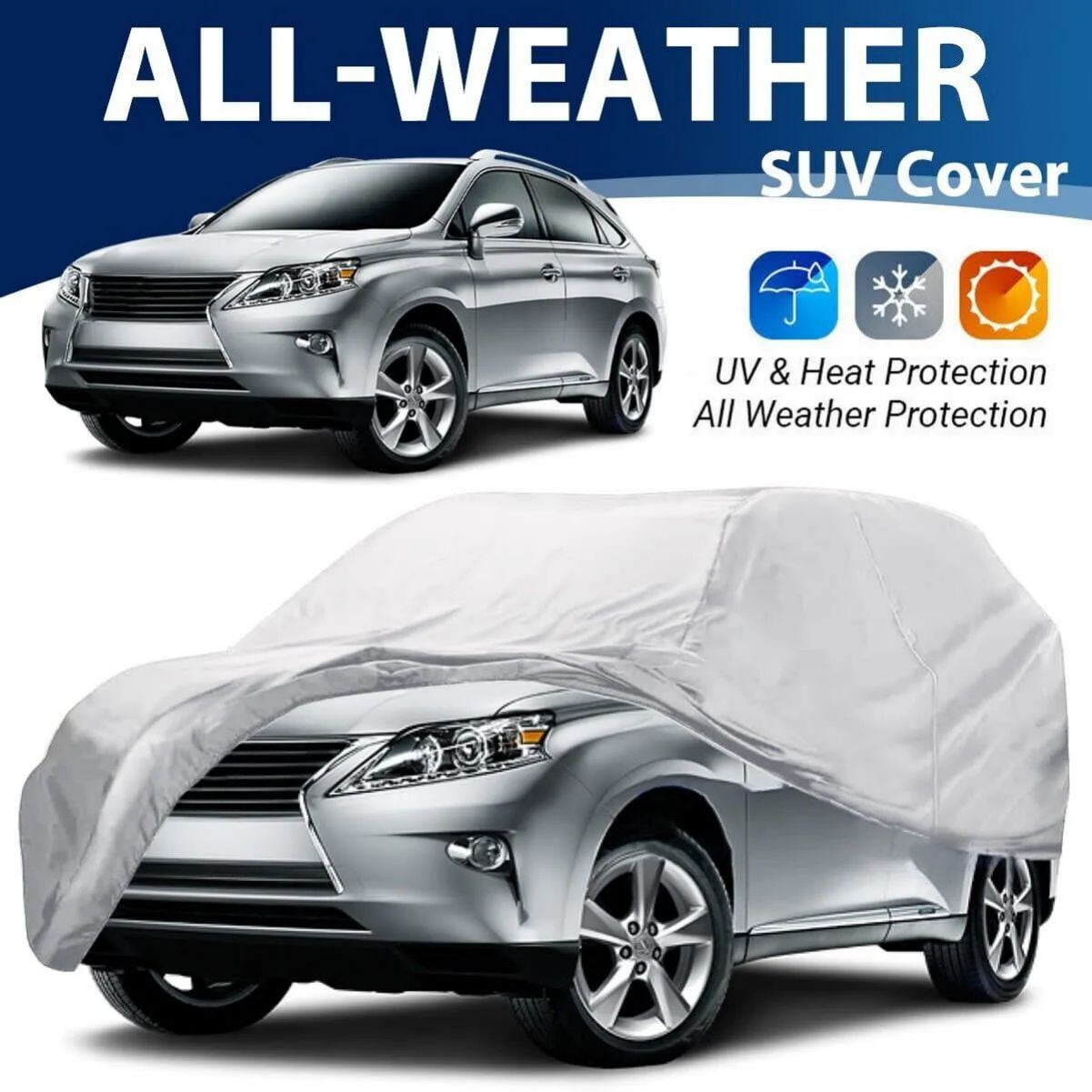 Full Car Cover Waterproof All Weather Sedan SUV Protection Snow Dust ...