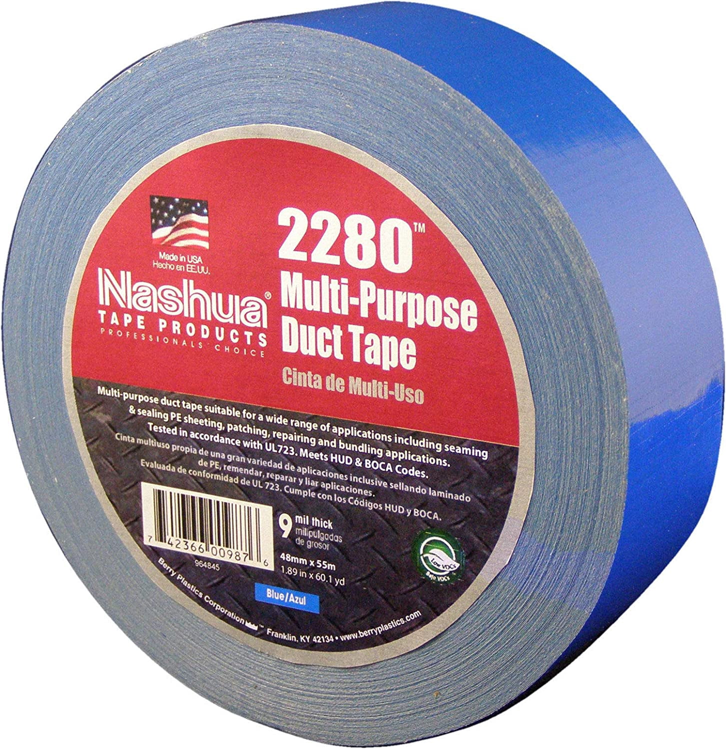 Full Case of NASHUA 2280 Blue Duct Tape 48mm x 55M x 9mil - 24 Rolls ...