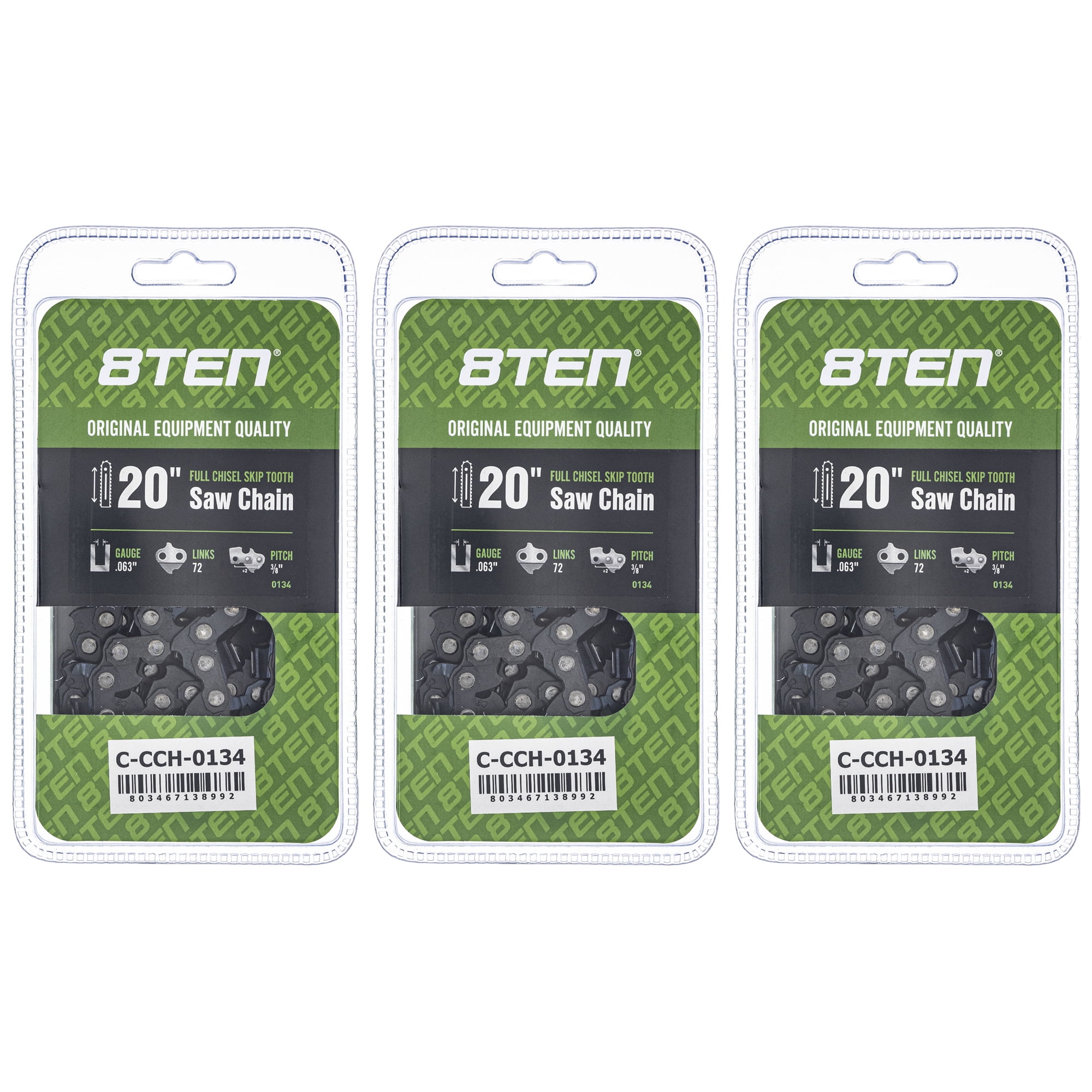 Full Chisel Skip Tooth Chainsaw Chain 20 inch .063 3/8 72DL for Stihl 3 ...