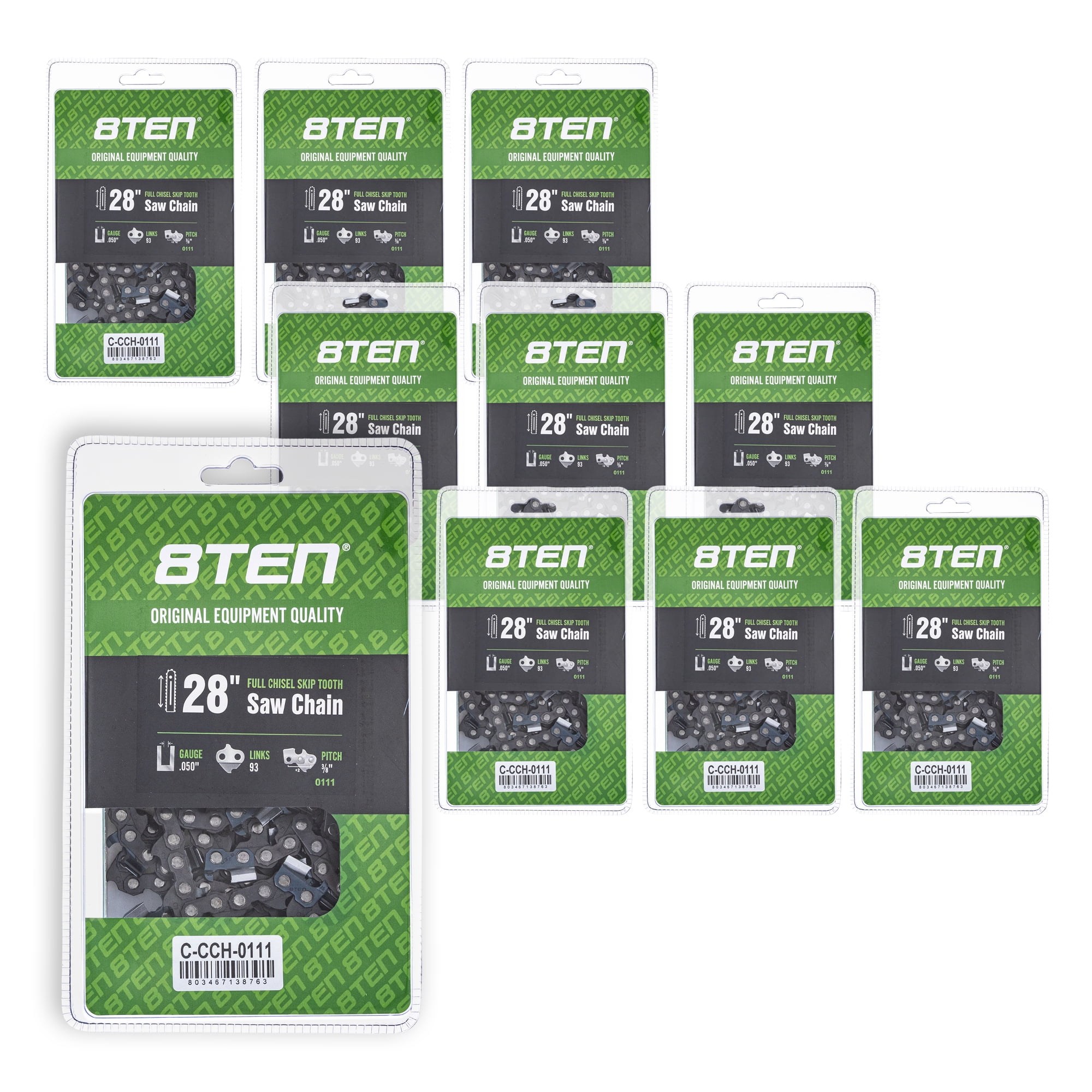 Full Chisel Skip Tooth Chainsaw Chain 28 inch .050 3/8 93DL for Echo 10 ...