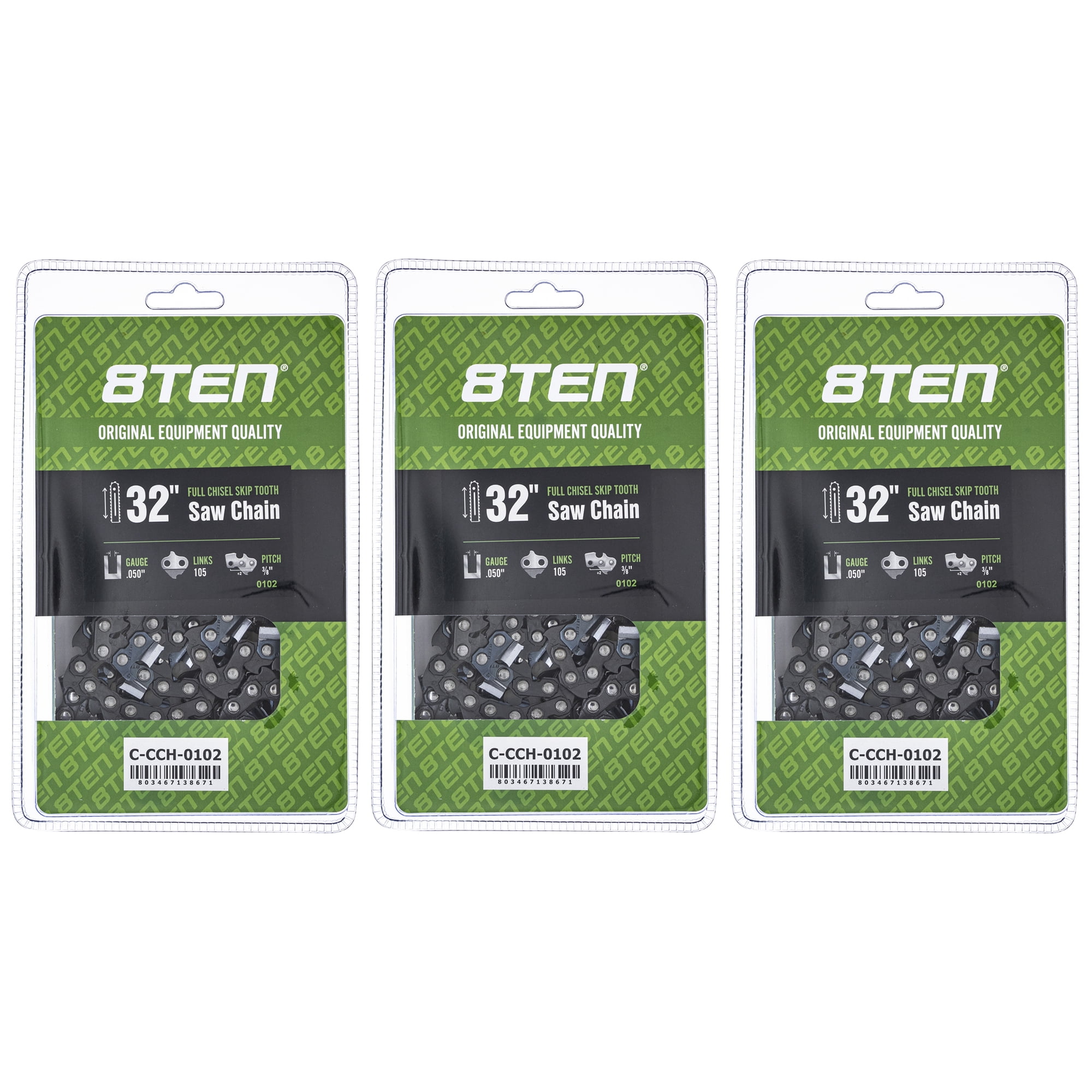 Full Chisel Skip Tooth Chainsaw Chain 32 inch .050 3/8 105 DL for Echo ...