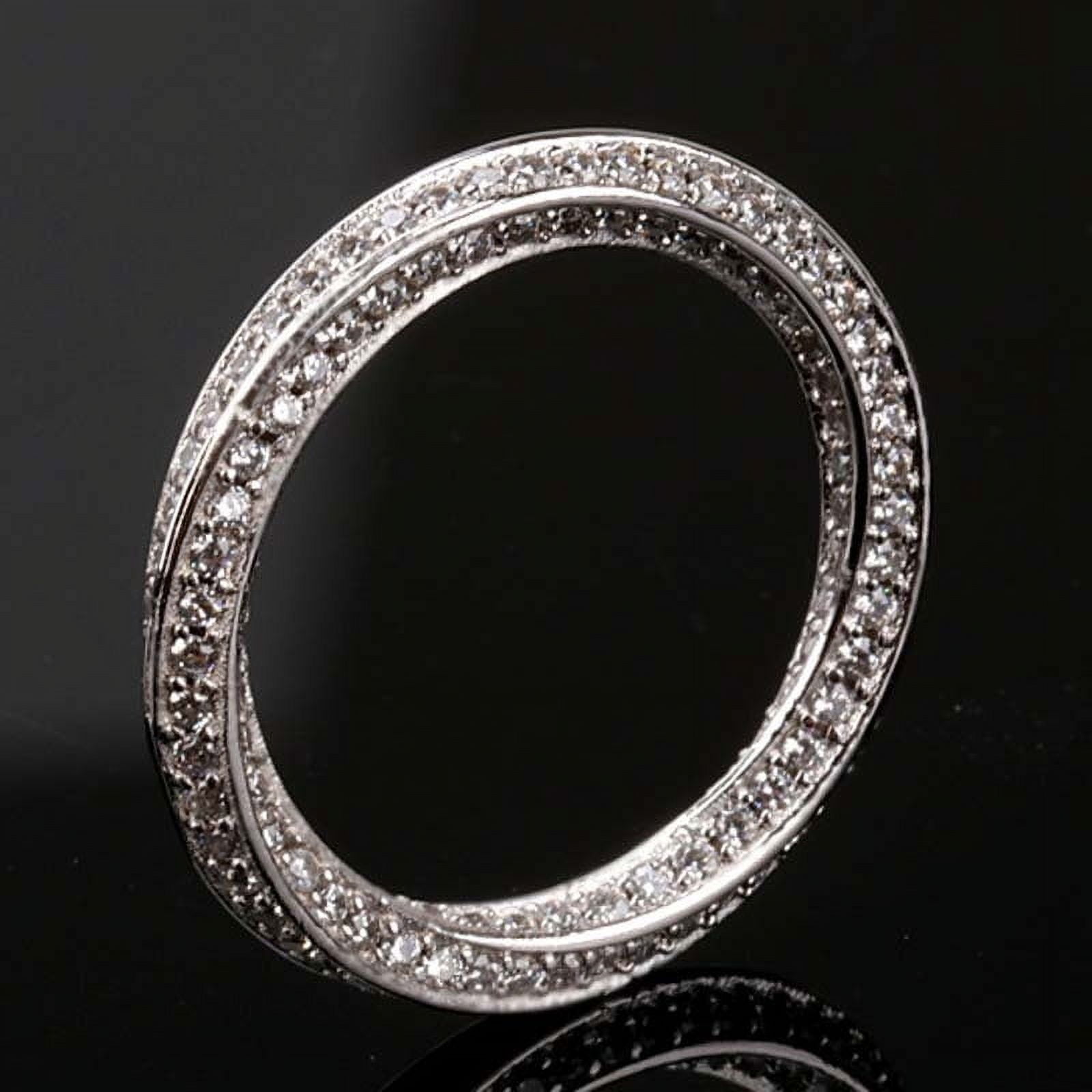 Womens Gold Plated Ring with Diamond Simulants Elegant Mobius Band ...