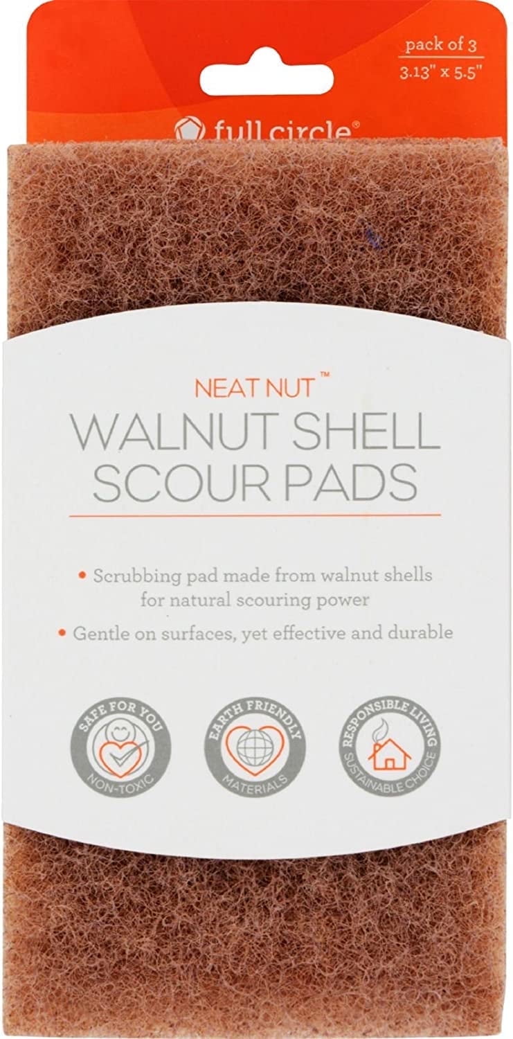 Full Circle Neat Nut Walnut Scour Pads - 3 Pads Pack of 3 - Walmart.com