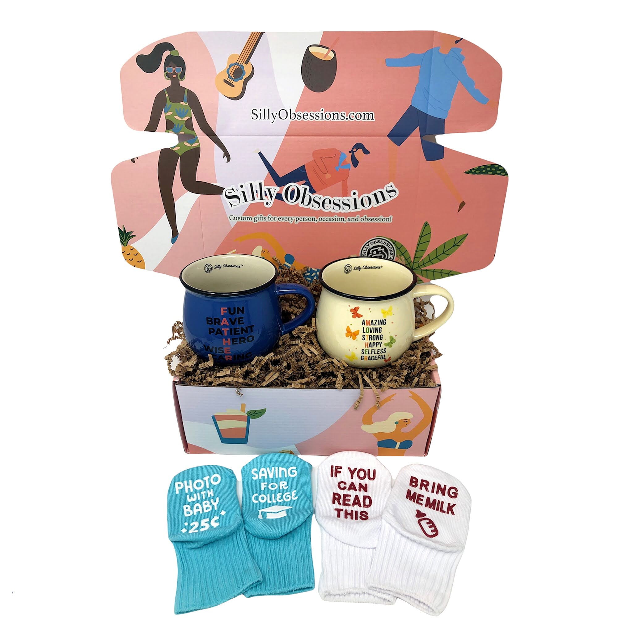 Full Color Ceramic Mugs Set for Parents, Gift for New Parents and ...