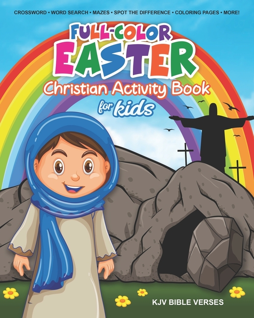 Full-Color Easter Christian Activity Book for Kids: KJV Bible Verses ...