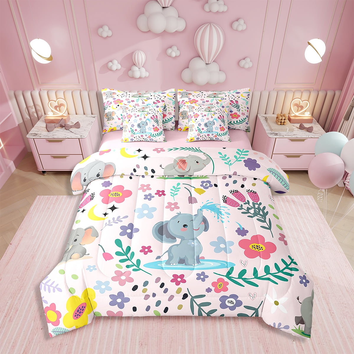 Full Comforter Set 7 Pieces, All Season Reversible Bed in a Bag Full ...