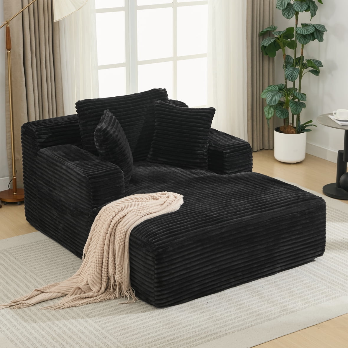 Full-Compressed Chaise Lounge Sofa Bed, 48.8" Upholstered Sofa Couch ...